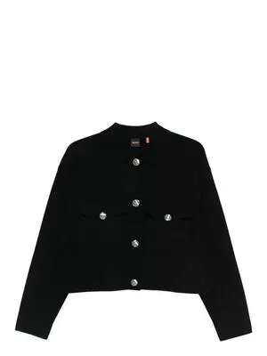 BOSS Flap-pocket Button-front Cardigan - Black