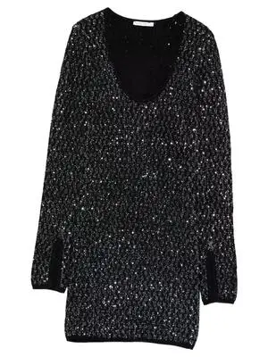 Patrizia Pepe Sequin-embellished Mini Dress - Black