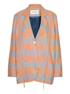 Henrik Vibskov Checked Single-breasted Jacket - Orange