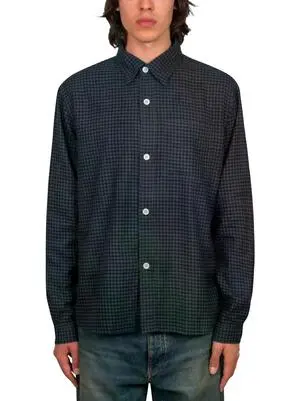 ANOTHER ASPECT Gingham-check Shirt - Blue