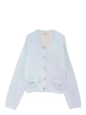 N°21 Embellished Pocket Cardigan - Blue