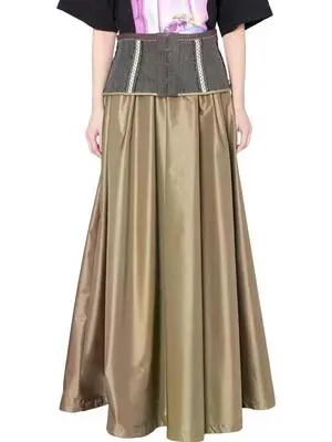 Kolor Maxi Skirt With Corset Detail - Neutrals