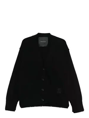 FEDERICO CINA Distressed Cardigan - Black