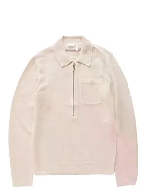 Helmut Lang Long-sleeve Zip Polo Sweater - Neutrals