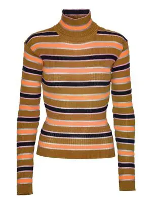 Henrik Vibskov Striped Roll-neck Top - Orange