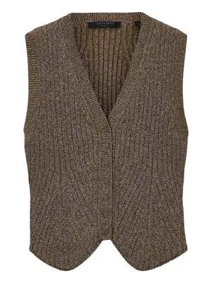 ALLSAINTS Metallic-trim Cruz Sweater Vest - Brown