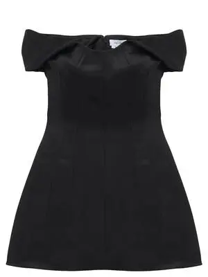 Alexander McQueen Off-the-shoulder Mini Dress - Black
