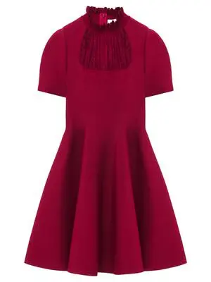 Alexander McQueen Lace Panel Mini Dress - Burgundy