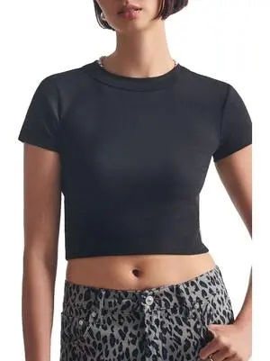 Brooklyn Industries Crop Rib T-shirt - Black