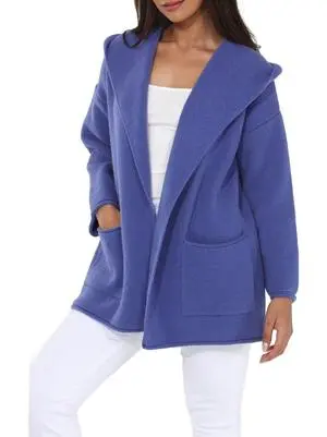 RAIN AND ROSE Hooded Coatigan - Blue