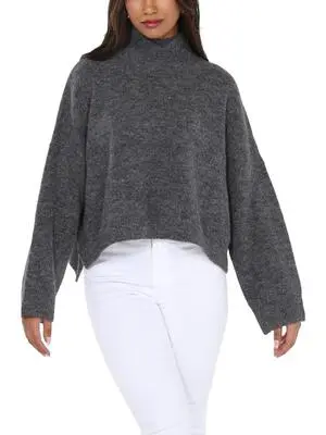 RAIN AND ROSE Turtleneck Sweater - Grey