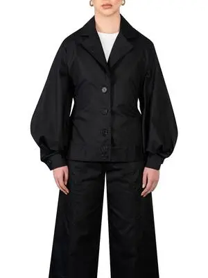 LAURA APARICIO Drill Bomber Jacket - Black