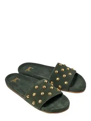 Beek Gallito Studded Leather Slide Sandal - Ivy