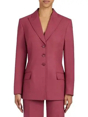 Santorelli Freya Three-button Stretch Wool Jacket - Crushed Berry