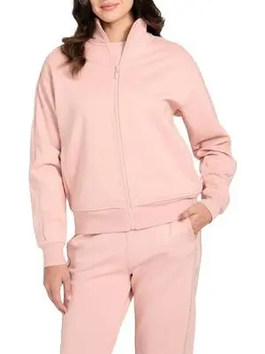 Guess Octavia High Neck Full Zip Sweatshirt - Pink