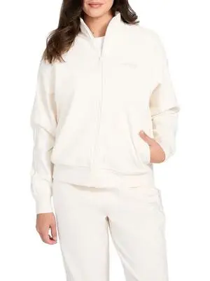Guess Octavia High Neck Full Zip Sweatshirt - White
