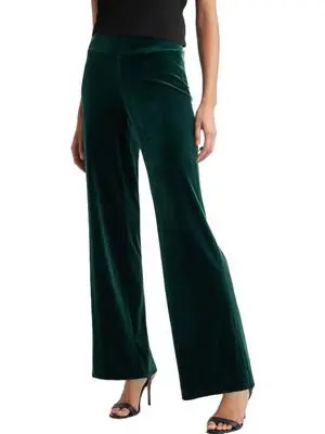 Anne Klein Pull-on Wide-leg Trousers - Pine Forest