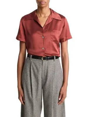 Vince Short Sleeve Silk Shirt - Siena