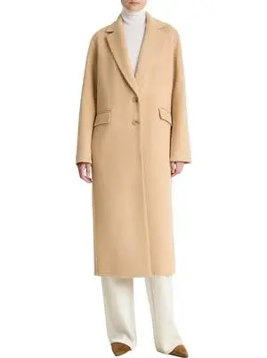 Vince Classic Wool Blend Coat Camel
