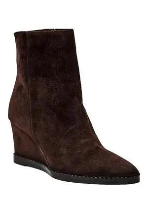 Bruno Magli Opera Wedge Bootie Dark Brown Suede