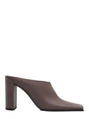 Alaïa Leather Square-toe Mules - Tourterelle