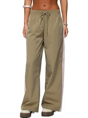 EDIKTED Annabella Low Rise Track Pants - Olive