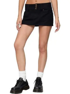 EDIKTED Mckinley Denim Miniskirt - Black