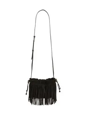 Strathberry X Cinq À Sept Drawstring Fringe Crossbody Bag - Black