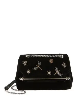 Strathberry X Cinq À Sept Mini East/west Embroidered Shoulder Bag - Black