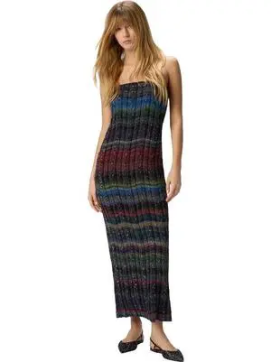 Missoni Long Strapless Wave Pattern Dress - Multicoloured