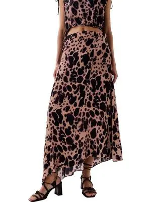 SCALPERS Paleleo Print Midi Skirt - Animalprint