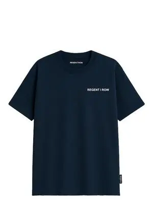 REGENT ROW Men’s Organic Cotton T-shirt Navy Blue | Classic Crew Neck Short Sleeve Tee With Logo Navy