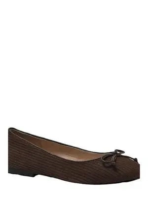 LANDS' END Corduroy Ballet Flats - Deep Chocolate