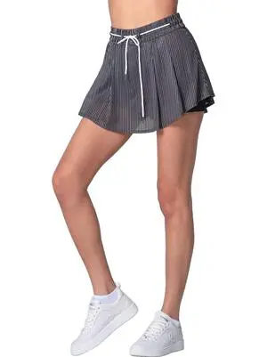 Lucky In Love High-waist Pinstripe Skirt - Black