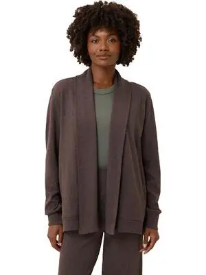 PACT Airplane Drape Cardigan - Chocolate Heather