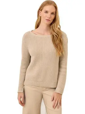 PACT Luxe Knit Boatneck Sweater Flax Heather