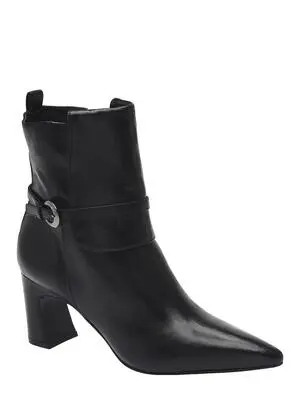 KOKO + PALENKI Viggo Buckle Strap Bootie - Black Leather