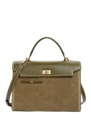 ANYA HINDMARCH Mortimer Suede Top Handle Bag - Bonsai