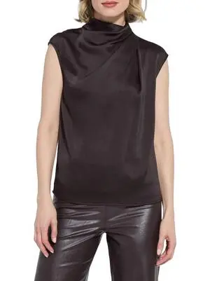 Lyssé Aisha Sleeveless Cowl Neck Top - Double Espresso