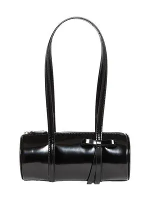 Sandy Liang Leather Pencil Case Handbag - Black