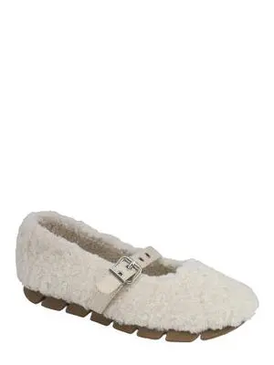 Mia Kayti Faux Shearling Mary Jane Flat - Cream