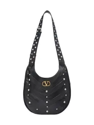 Valentino Garavani Small Patchwork Leather Hobo Bag - Nero