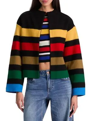 ALICE + OLIVIA Pearson Stripe Wool Jacket