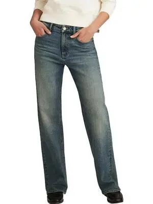 MAVI Taylor High-waisted Straight Leg Jeans - Mid Used Gold Premium