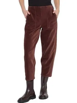 Lyssé Tatum Corduroy Cropped Barrel-leg Pants - Polished Wood