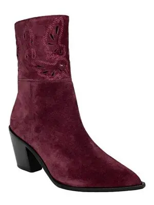 L'Agence Anne Western Boots - Burgundy Suede