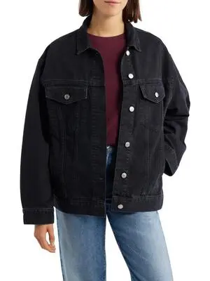 MAVI Luna Denim Trucker Jacket - Dark Smoke