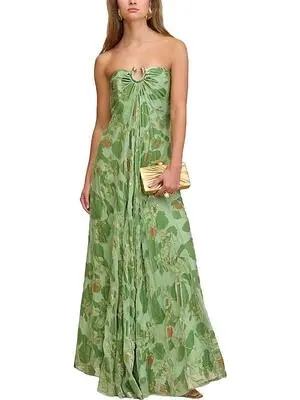 Cult Gaia Renay Silk Burnout Velvet Dress - Moldavite