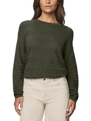 Splendid Georgie Pointelle Sweater - Green Spruce