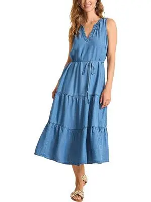 Tommy Bahama Chambray O'lei Sleeveless Dress - Medium Indigo